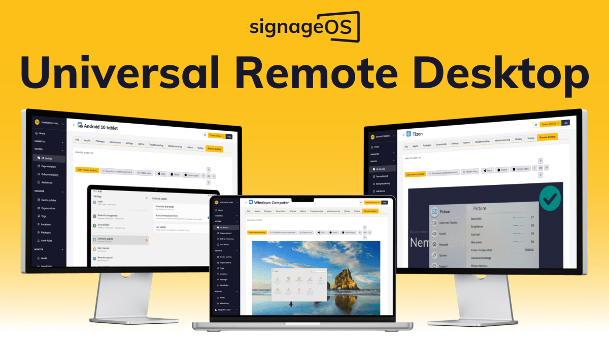 signageOS Unveils Innovative “Universal Remote Desktop” Solution – News